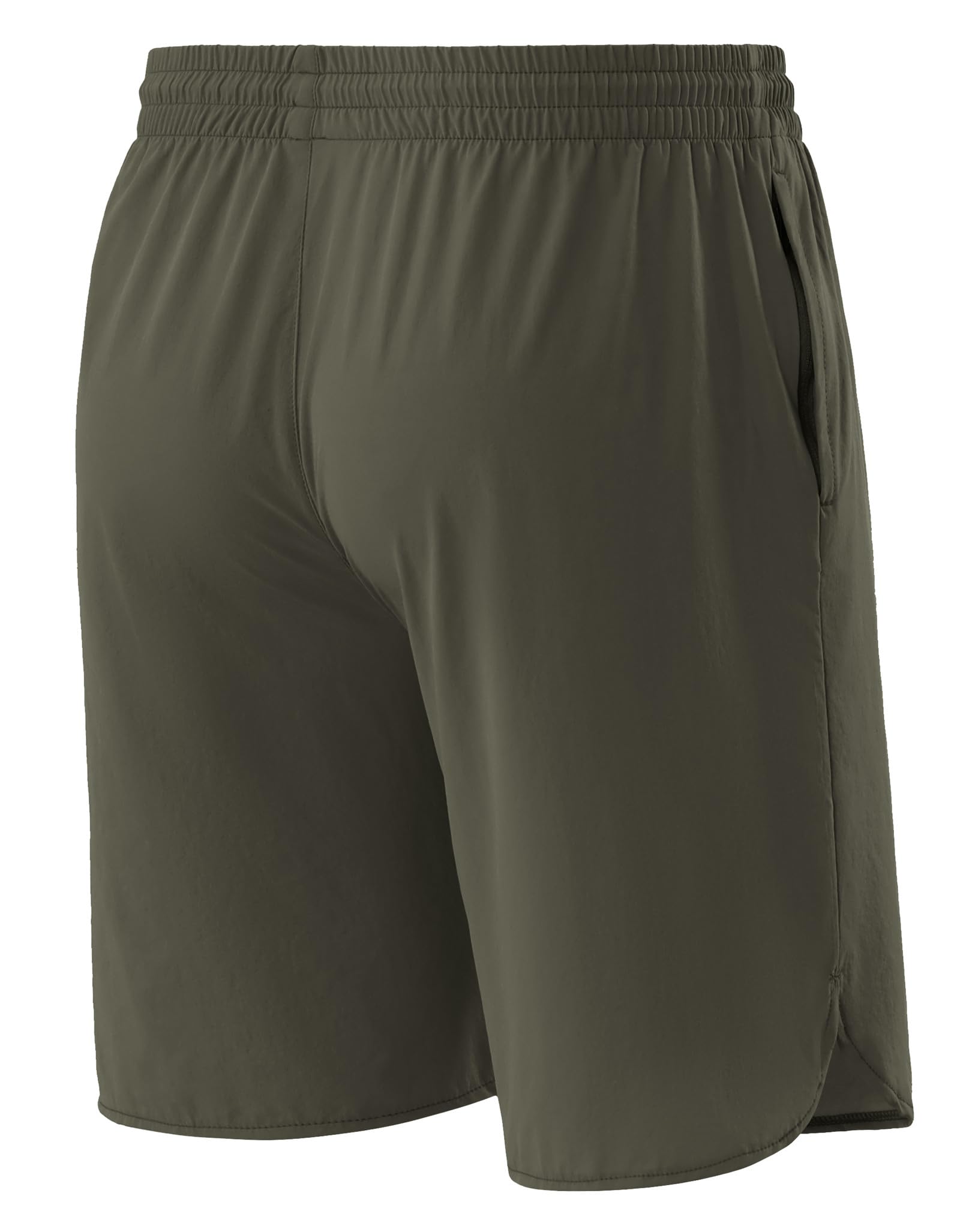 Oelise Men's 2 Pack Gym Shorts Running Jogger Quick Dry Athletic Bodybuilding Pants with Pockets Black and Olive Green L
