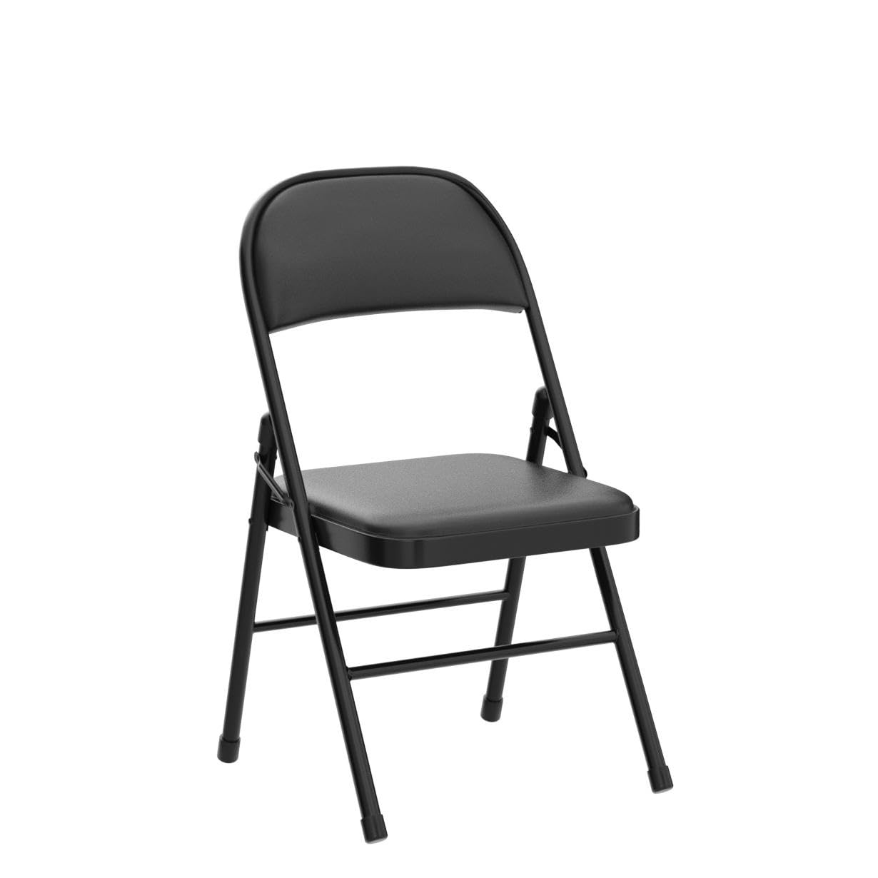 SKONYON Folding Chairs with Padded Seats Black Foldable Chair for Outdoor & Indoor use, 330lbs Capacity (Set of 4)