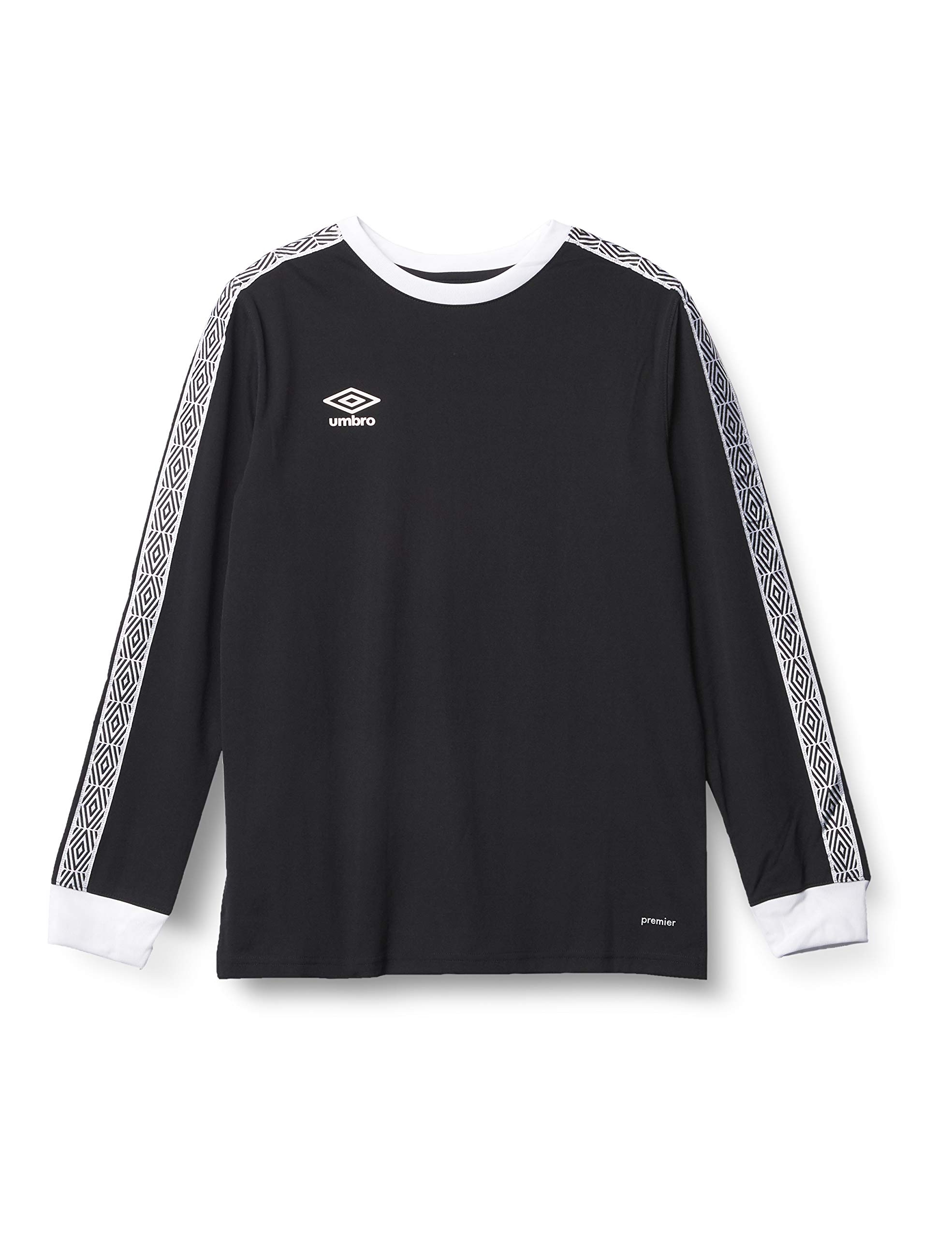 Umbro Diamond Poly L/s, Black Beauty/White, X-Large (18)