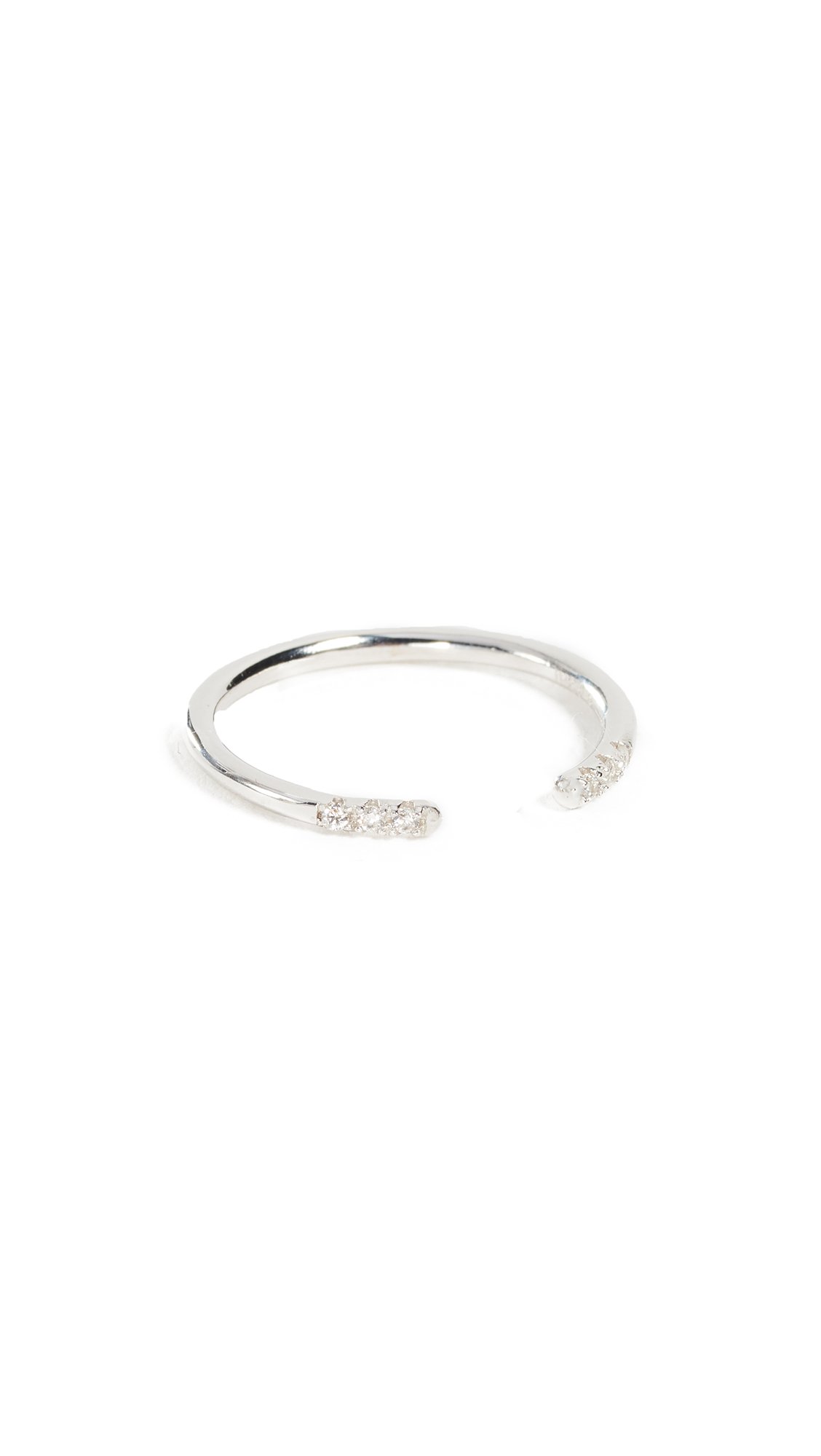 SHASHI Women's Ava Ring, Silver/Clear, 6