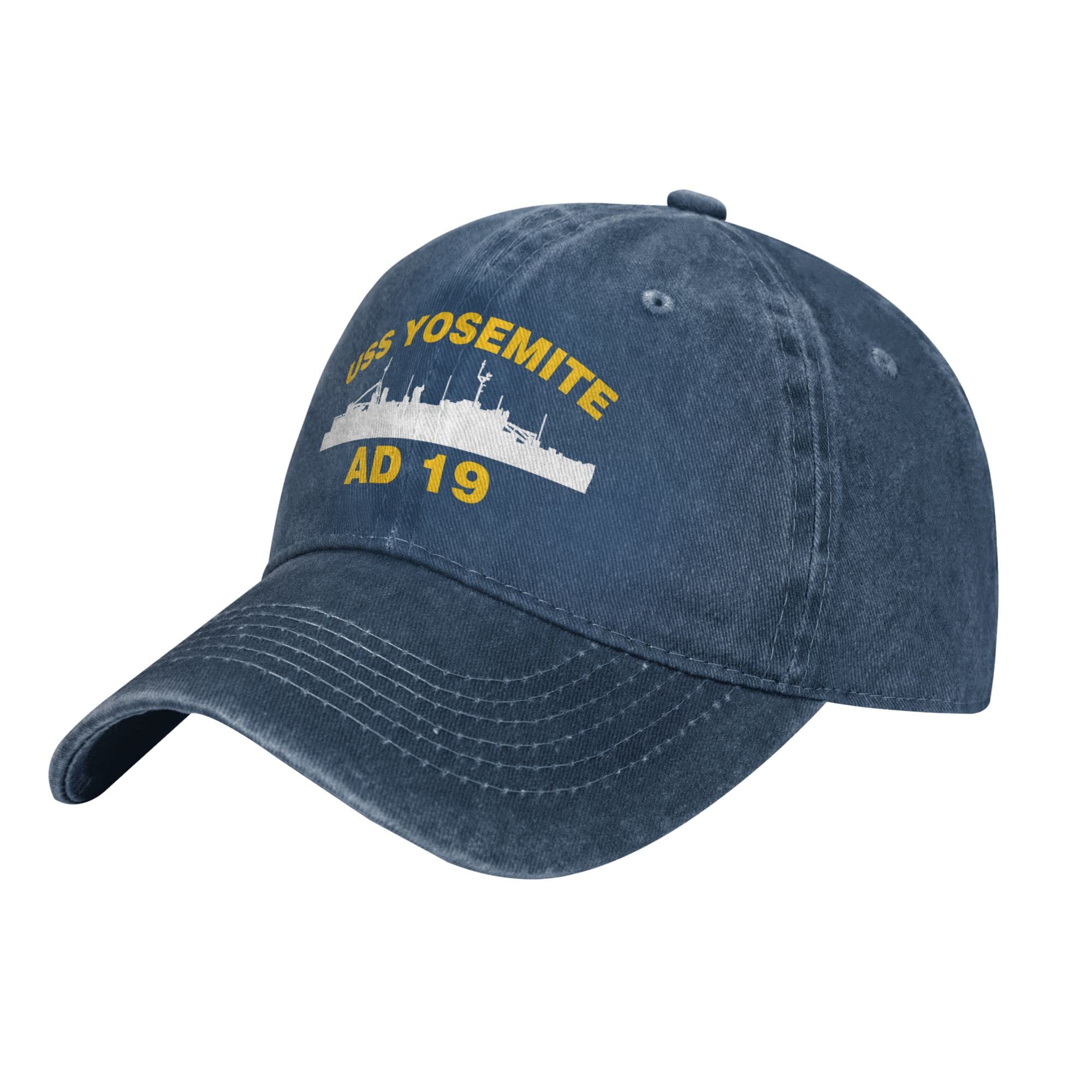 USS Yosemite AD 19 Vintage Sandwich Hat Baseball Caps Denim Hats Cowboy