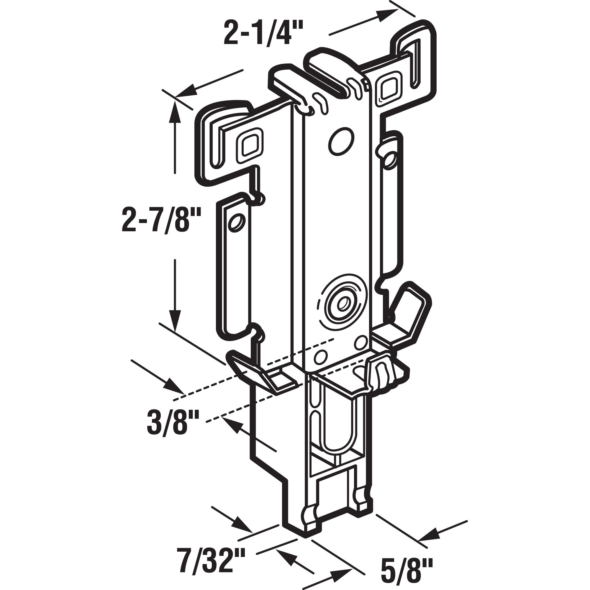 Prime-Line MP6551 Closet Door Guide Assembly, Bottom Mount (2 Pack)