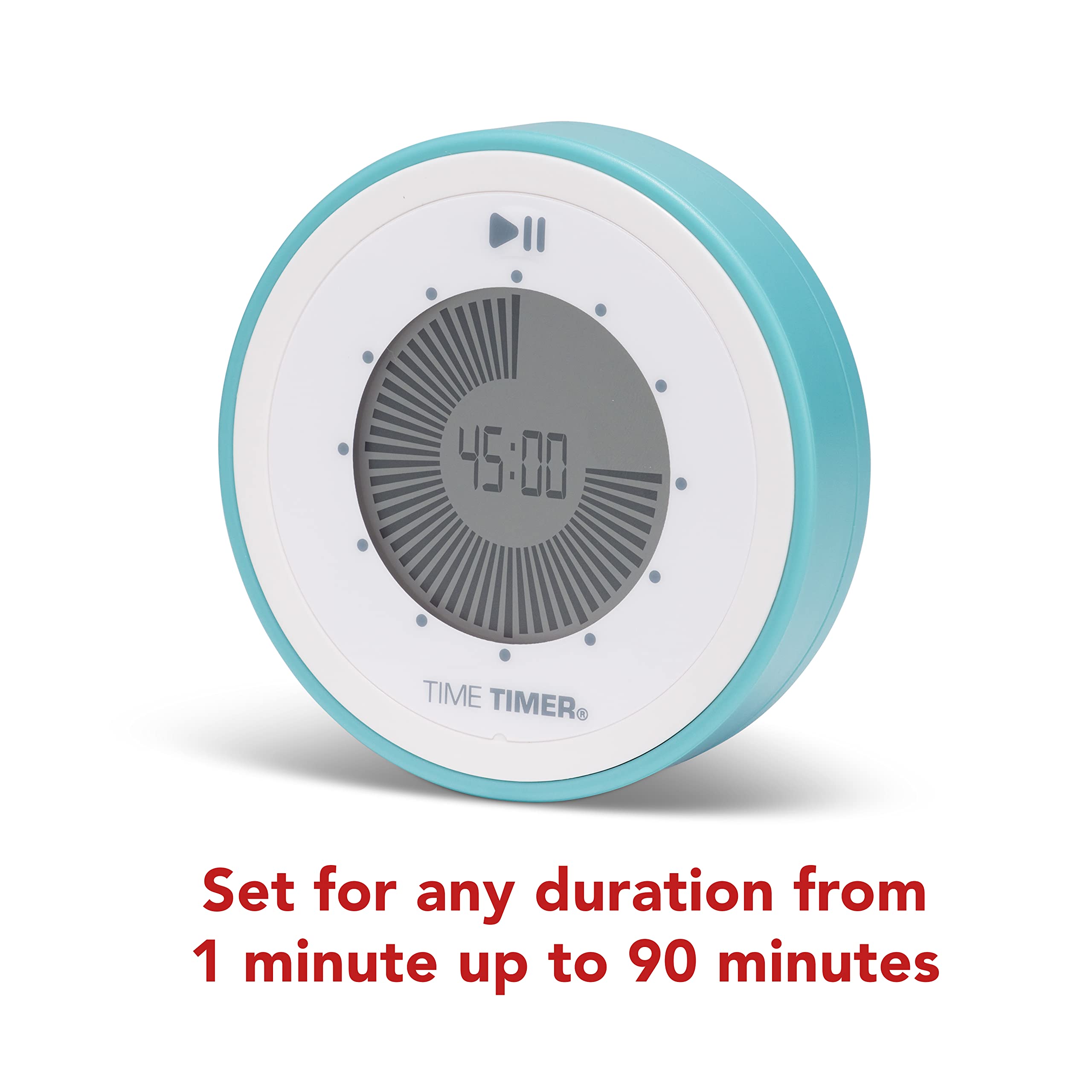 Time Timer Twist 90-Minute Digital Countdown Clock β for Kids Classroom Learning, Homeschool Study Tool, Teachers Desk Clock, Exercise and Kitchen Timer (Lake Day Blue)