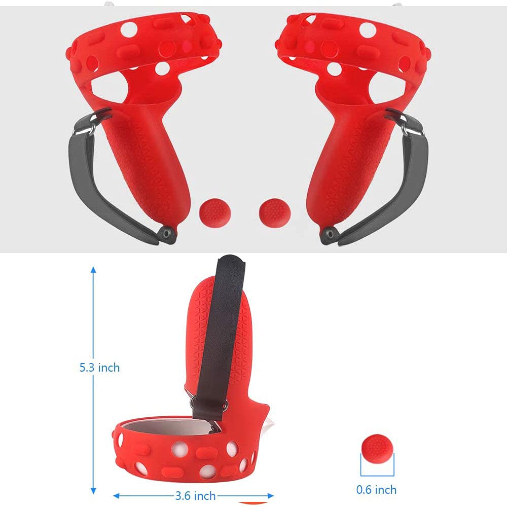 Touch Controller Grip Cover, VR Accessories, Pad Set for Oculus Quest 2, Silicone Sweatproof Controller Cover