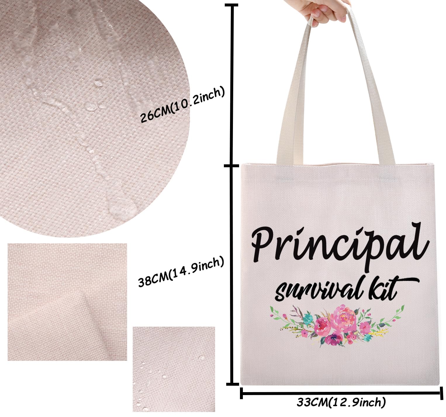 TSOTMO Principal Gift Assistant Principal Gift Principal survival kit Canvas Tote Bag Gift Thank you President Graduation Gift Principal Retirement Gift (Principal canvas)