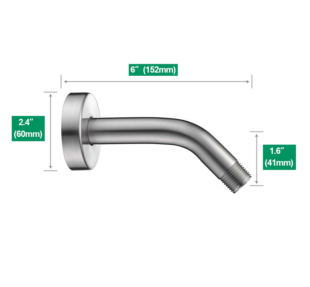Purelux Universal Shower Arm 6 Inches Made of Stainless Steel in Chrome finish, Water Outlet PJ1002