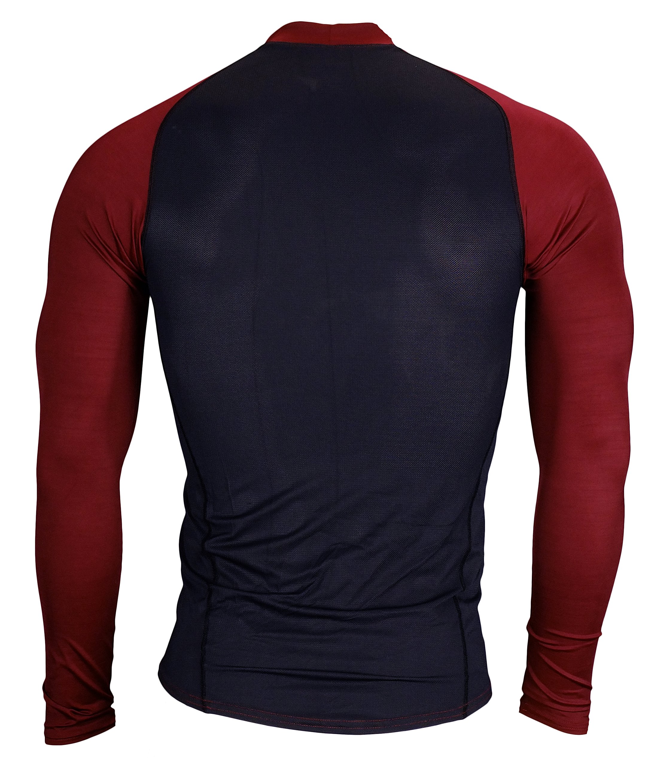 Reebok PlayDry Men's Long Sleeve Athletic Shirt (3X-Large, Maroon/Black)