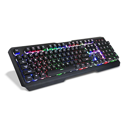 Redragon K506 Centaur 7-Color Rainbow Backlit Full-Size Gaming Keyboard with Numeric Keypad (Black)