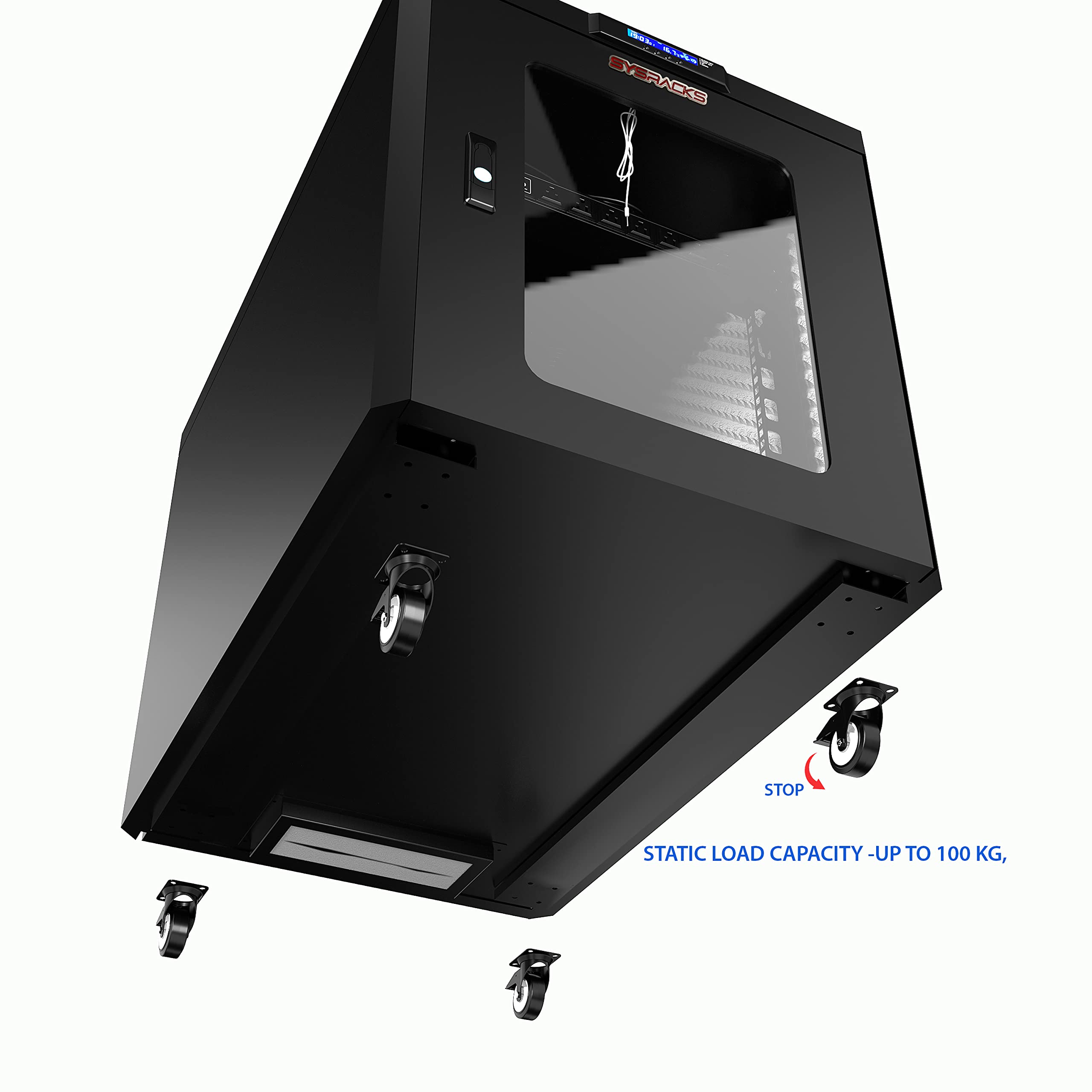 Sysracks 18U 35 inch Depth Soundproof Server Rack Cabinet Quiet Server Cabinet Enclosure Silent Acoustic Server Rack up to 36% Noise Reduction