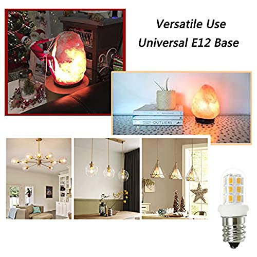 SYXKJ E12 Led Bulbs 2W Salt Lamp Bulb, E12 Candelabra Base, Replacement for 15W Himalayan Chandeliers, C7 Replacement Bulbs, Non-dimmable Warm White 3000K 5-Pack