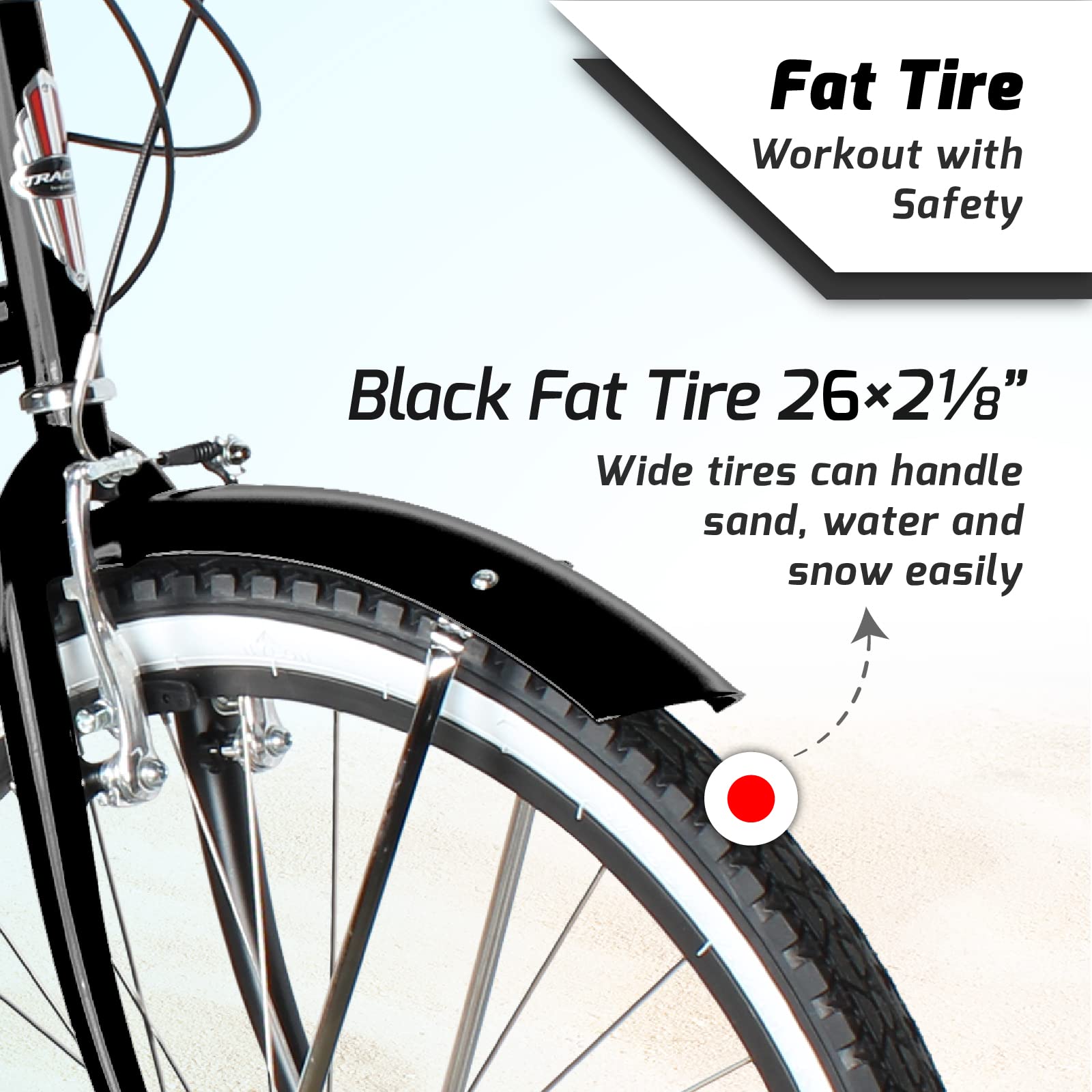 Tracer Taha 26 in Hybrid Beach Cruiser 7 Speed Steel Frame Men's Bicycle, Black