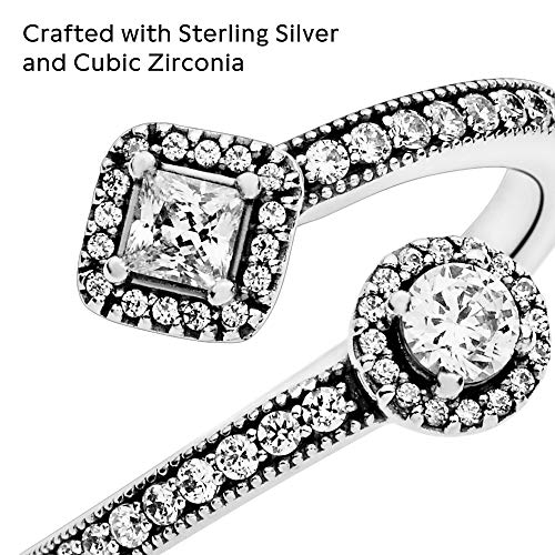 PANDORA Abstract Elegance Ring, Sterling Silver, Clear Cubic Zirconia, Size 6