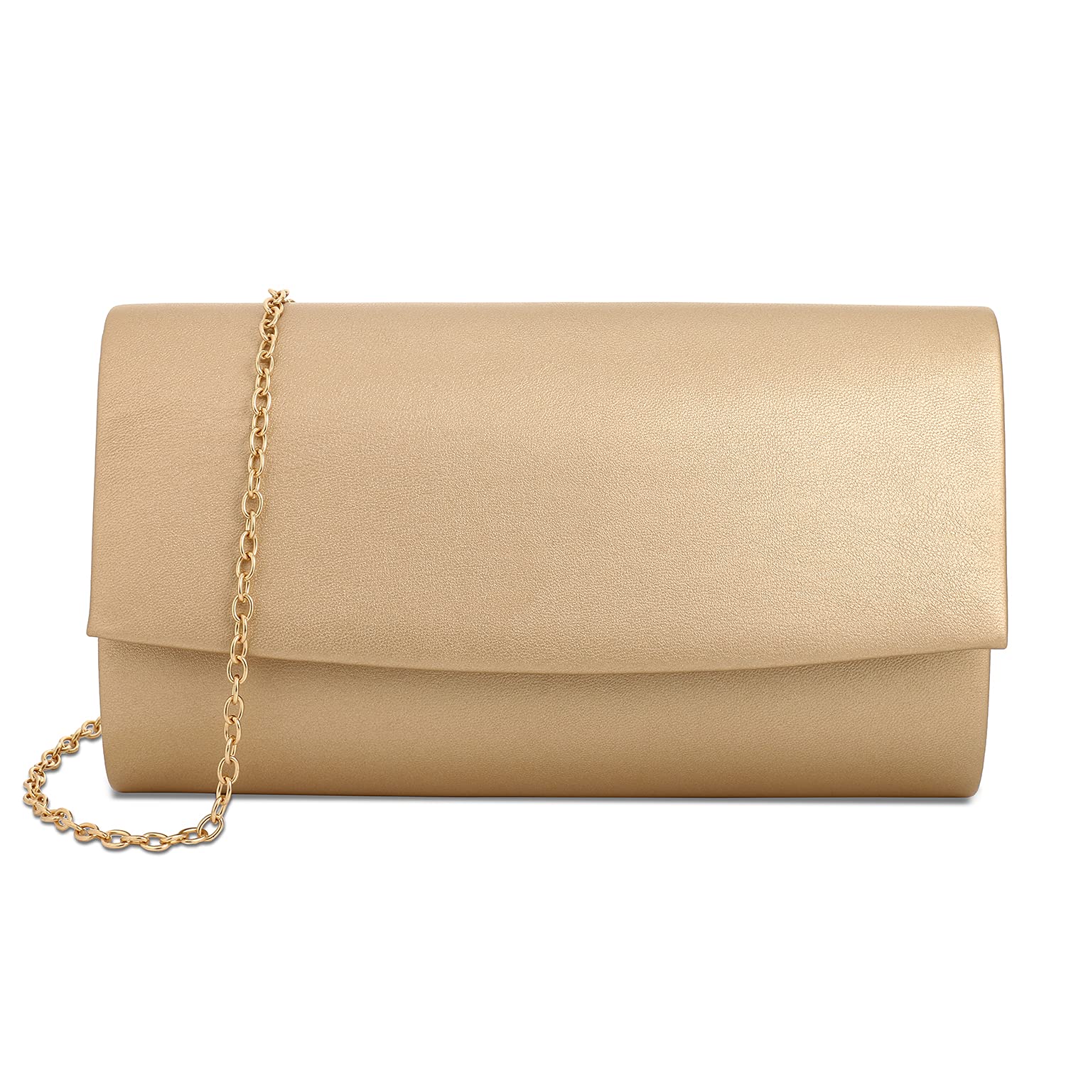 ZHANNI Clutch Purse Evening Bag for Women Handbag With Detachable Chain for Wedding and Party(Gold)