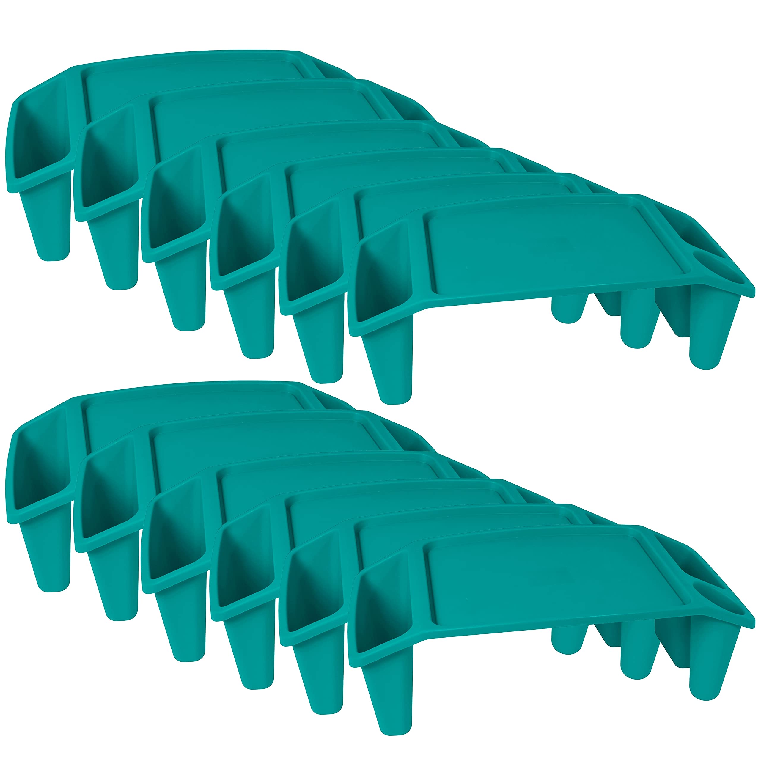 Plastic Lap Tray by Creatology - Portable Compartment Tray for Crafting, Reading, Studying -Teal, Bulk 12 Pack