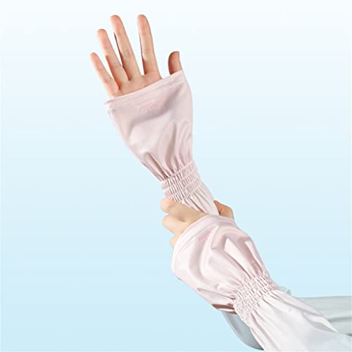 ZYKHD ICY Sunscreen Sleeves Female Ice Silk Gradient Loose Driving Arm Guard Sleeves Summer Thin (Color : D, Size : One Size)