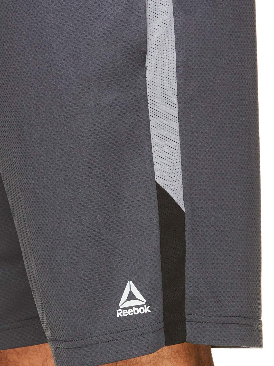 Reebok Men's Drawstring Shorts - Athletic Running & Workout Short w/Pockets - Ready Set Ebony Grey, Small