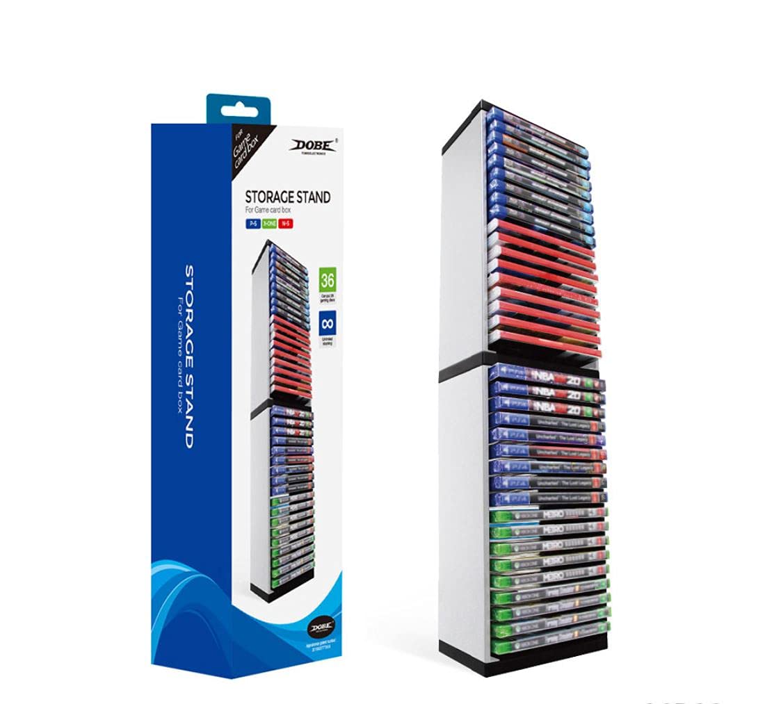TOYZILLA Game disc storage rack Tower for video games, Play station 5, Xbox