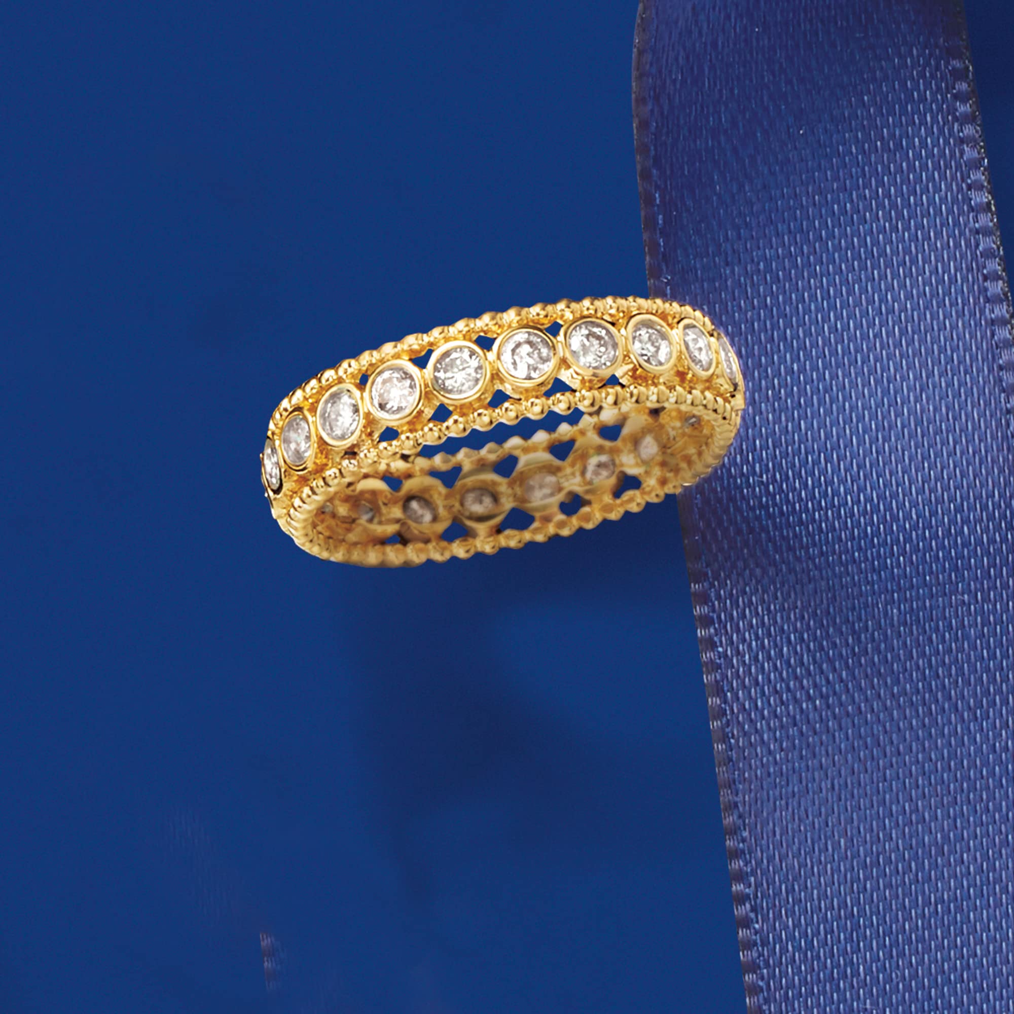 Ross-Simons 1.00 ct. t.w. Bezel-Set Diamond Eternity Band in 14kt Yellow Gold. Size 5