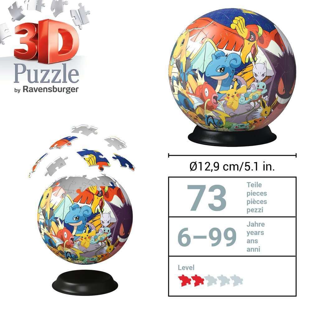 Ravensburger Pokemon 3D Jigsaw Puzzle Ball for Kids Age 6 Years Up - 72 Pieces
