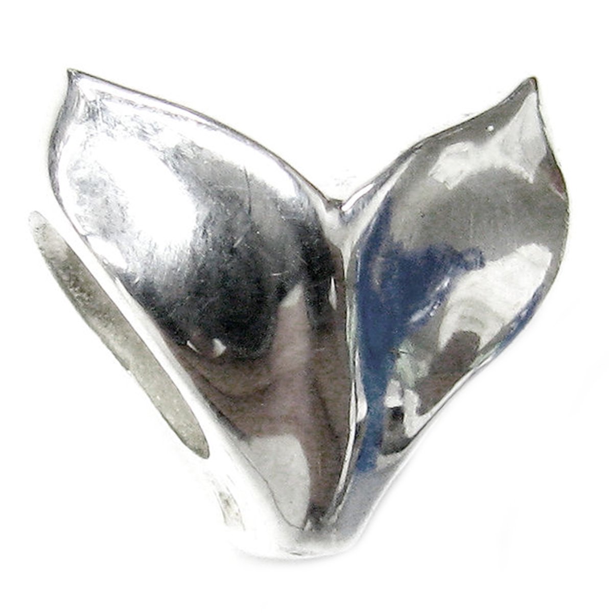 Queenberry Sterling Silver Whale Tail European Style Bead Charm