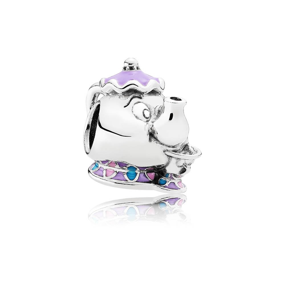 Pandora Disney Mrs. Potts and Chip Mixed Enamel Blue Sterling Silver Charm - Pendant - 792141ENMX