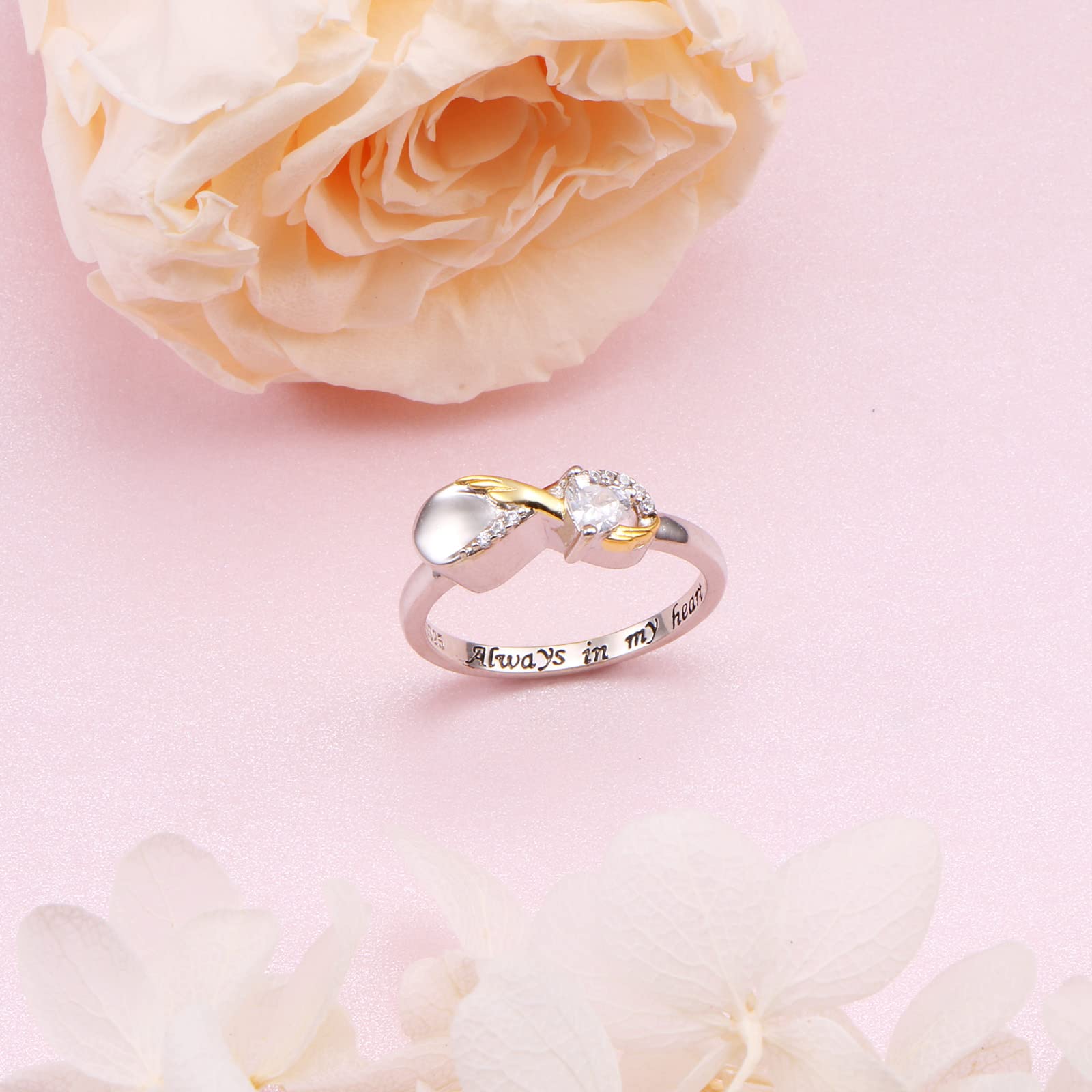 Yearace Tree of Life Urn Ring for Ashes Sterling Silver Abalone Shell Tree of Life Cremation Jewelry for Human Ashes Size 7