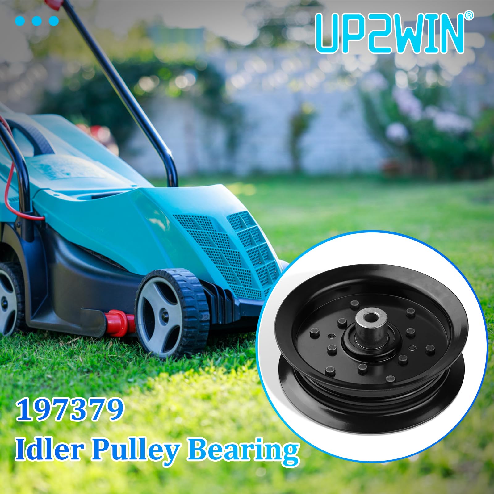 UP2WIN Flat Idler Pulley Compatible with Craftsman Husq Ariens Sears Poulan Riding Lawn Mower Tractor with 42" 46" 48" 54β Deck, Replace 197379, 196106