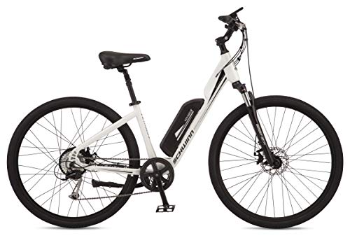 Schwinn Voyageur Electric Bike, Hub-Drive, Large Step-Through Frame, White