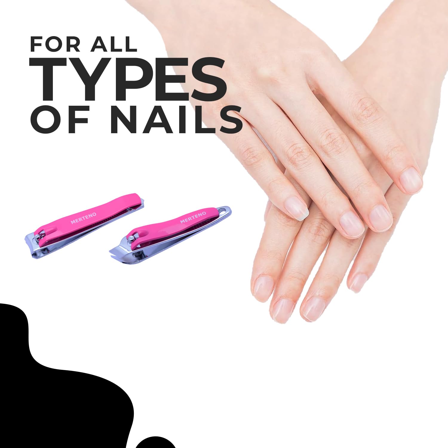 Professional Nail Clippers Set 3 Pack Premium Sharp Stainless Steel Fingernail & Toenail Clippers with Sturdy Travel Tin Case, Professional Manicure Kit Fingernail Tools for Nail Care (Pink/Silver)