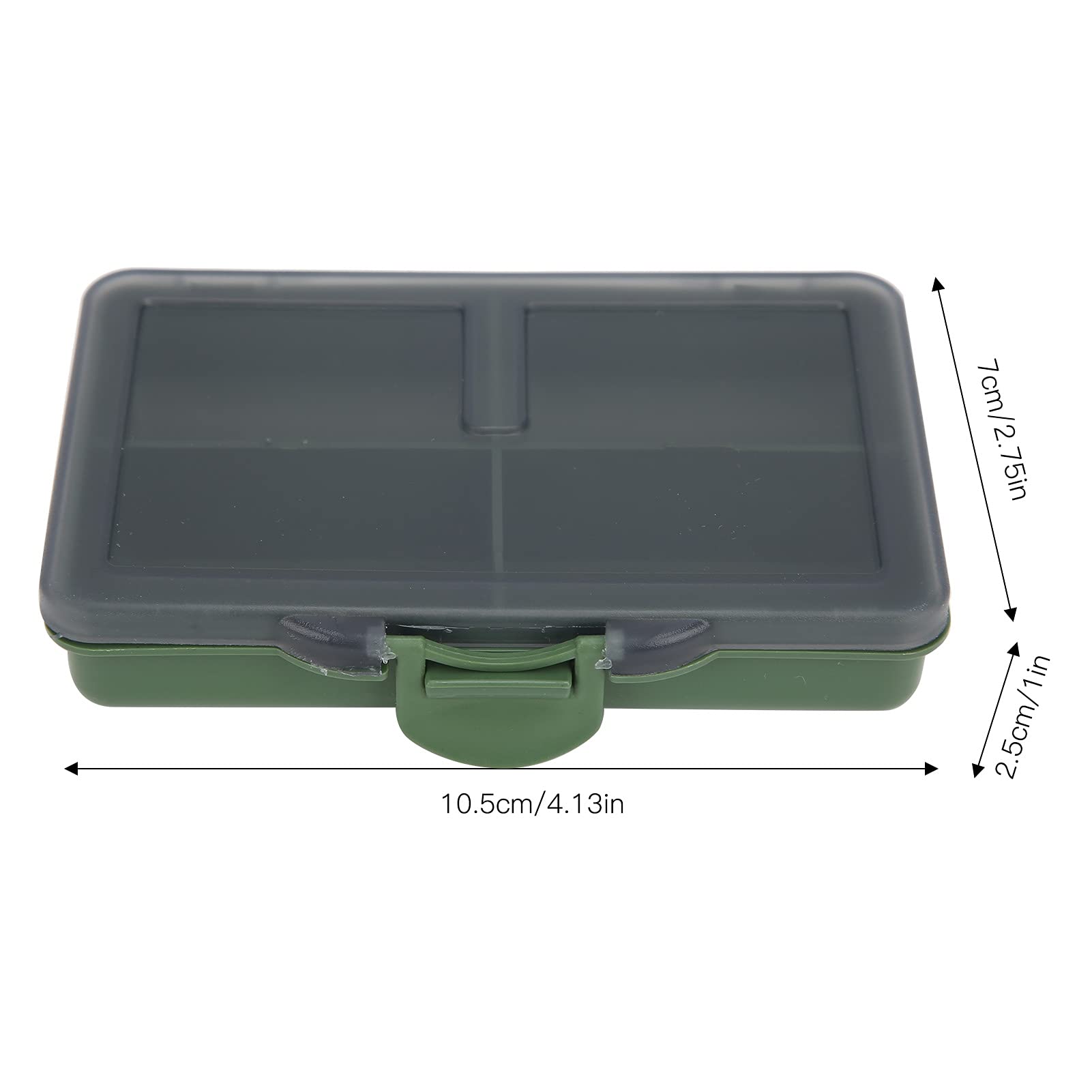 Tackle Storage Box, Mini Storage Box for Fishing Easy Carry Green Light Weight for Organizing Fishing Accessories for Carp Anglers(4 cells)