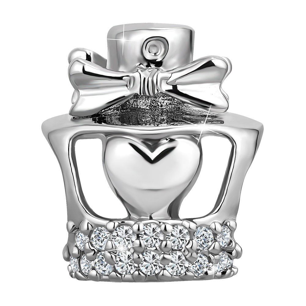 QueenCharms Shining Perfume Bottle Charms for Women Girls Fits European Bracelets
