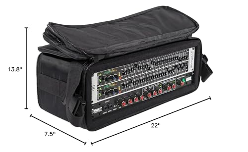 Rockville 3U Rack Bag Double-Sided Case with 12" Depth + Shoulder Strap (RRB30),Black