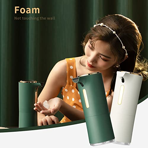 Soap Dispenser Automatic Soap Dispenser Intelligent Foaming Soap Dispenser Touchless,for Bathroom Kitchen Home, Color: Green, White Bathroom Soap Dispenser (Color : Brass)
