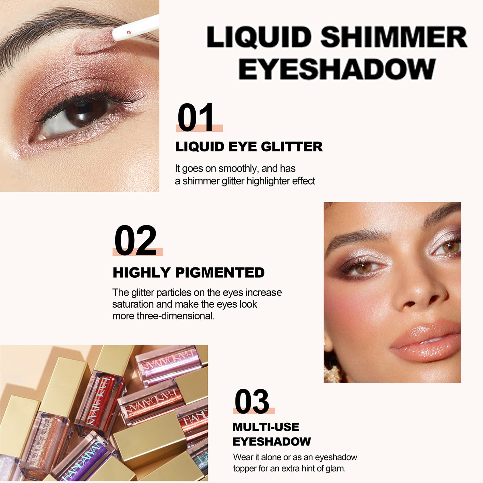 Quxunzzz Liquid Glitter Eyeshadow,Liquid Glitter Eyeliner Metallic Glitter Shimmer Eye Looks Waterproof Long Lasting Quick-Drying Sparkling(12#)