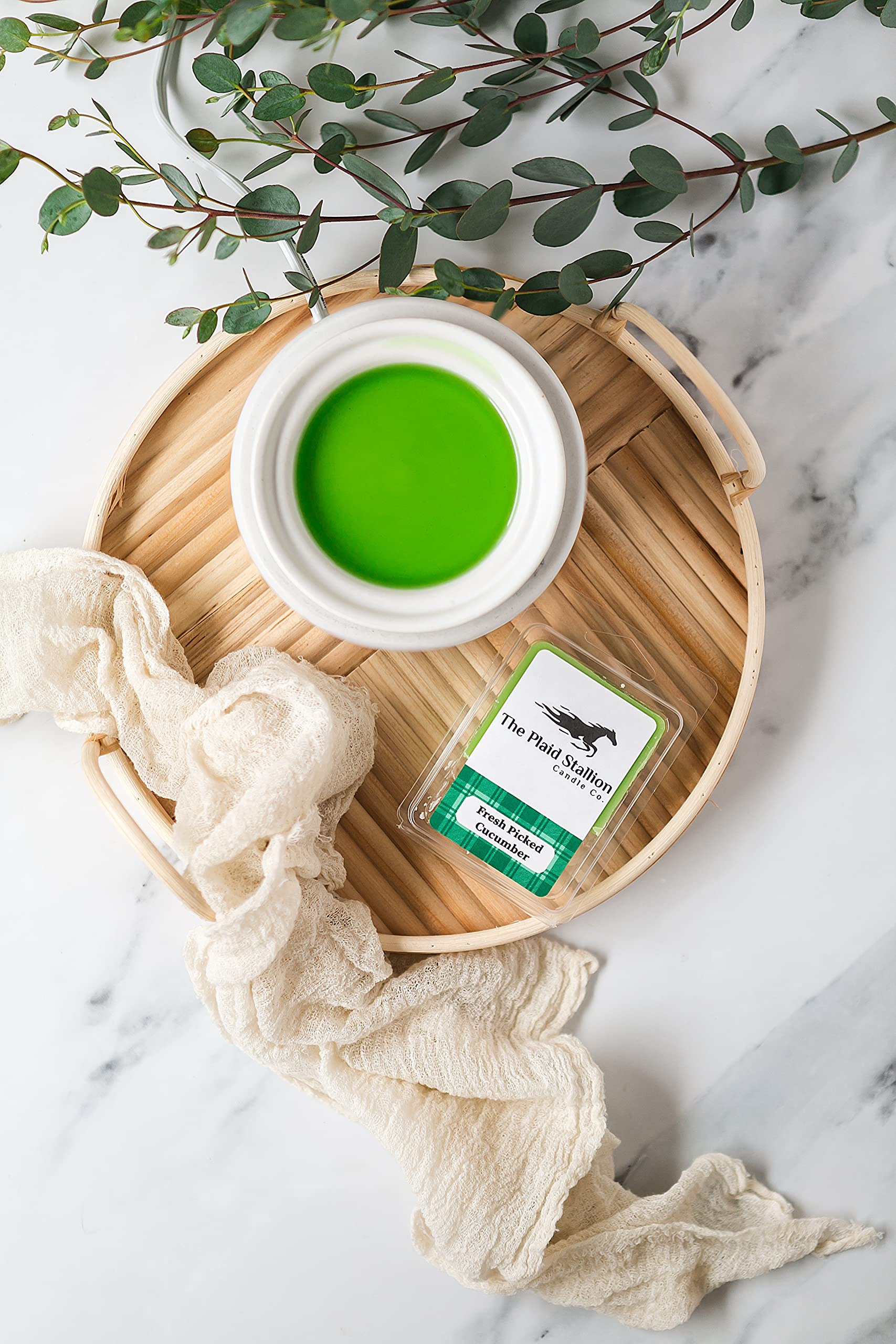 Plaid Stallion Salted Cucumber & Pepino Melon Scent - Wax Melt Wax Cubes, Fruit Melon Fresh Scent, Long Lasting, Highly Scented, for Wax Warmer ((1) Single)