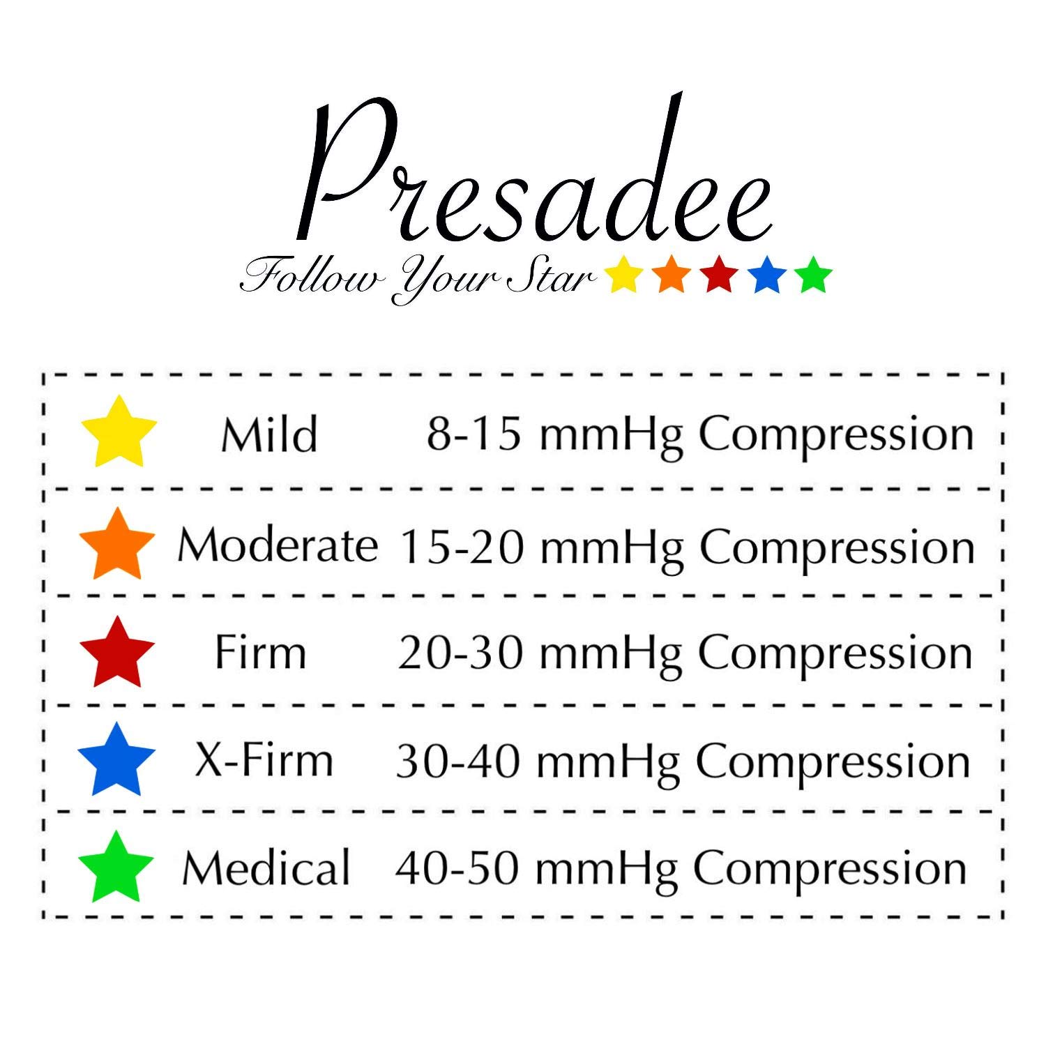 Presadee Original Closed Toe 20-30 mmHg Zipper Compression Calf Leg Socks (S/M, Beige)