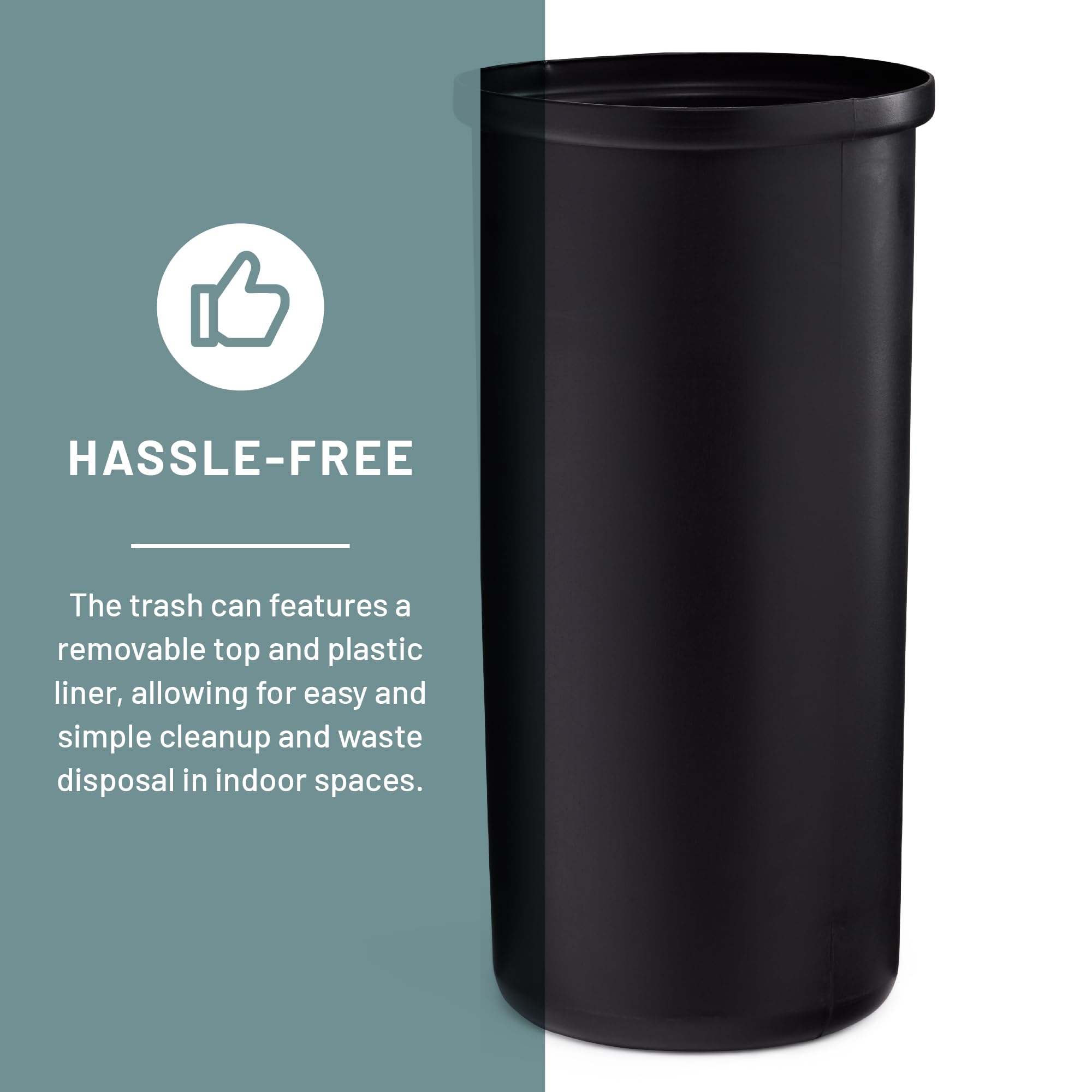 Safco Open-Top Modern Trash Can, Durable & Puncture-Resistant Stainless Steel, 14 Gallon, White