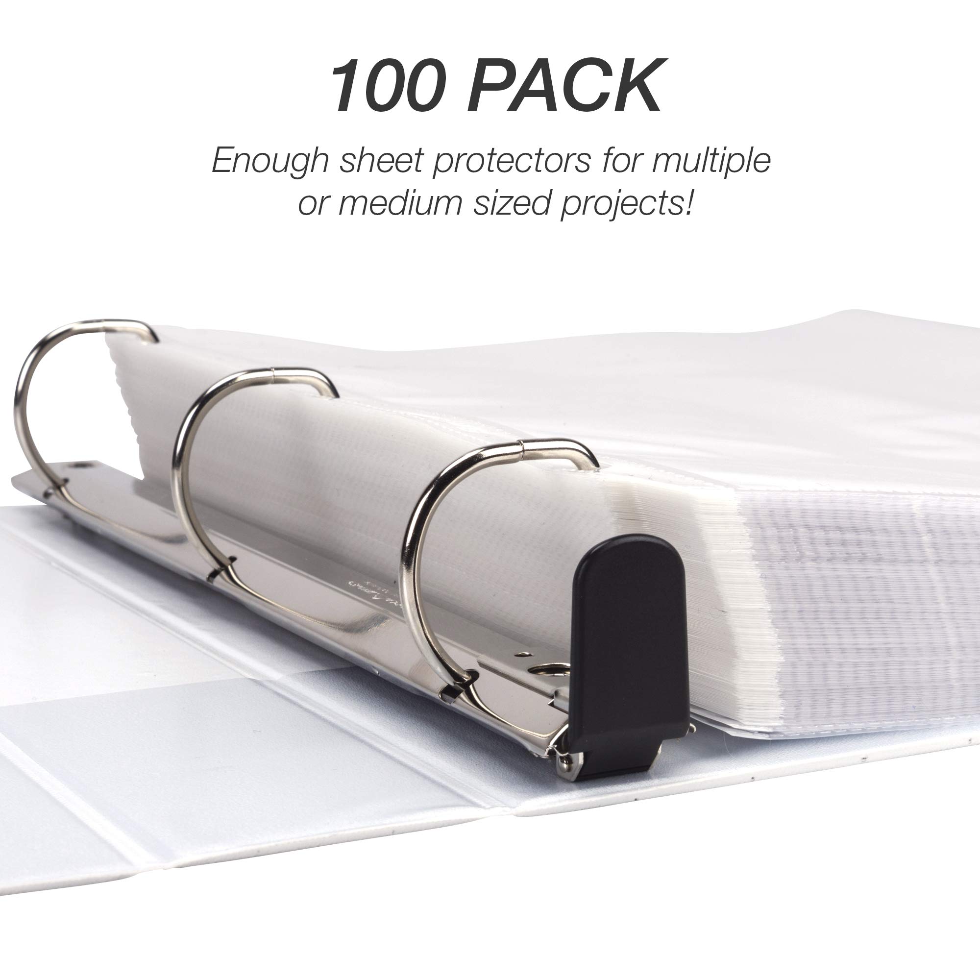Samsill 50 Pack Standard Weight 11 Hole Clear Sheet Protectors, Acid Free Archival Safe, 8.5 x 11 inches, Top Loading