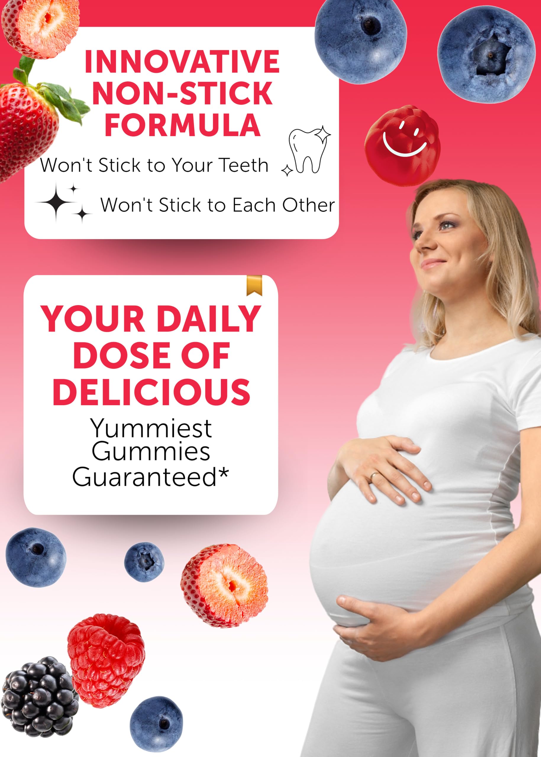 Prenatal Vitamins with Iron & Folic Acid - Proprietary Formula Pregnancy Multivitamin Gummies for Women, 60 Count