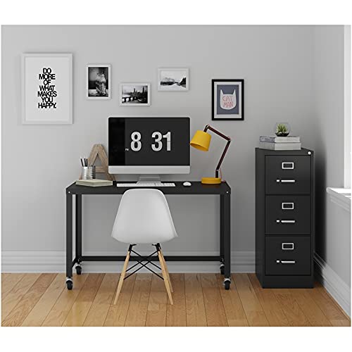 UrbanPro 22-in Deep 3 Drawer - Letter Width - Vertical Metal File Cabinet - Black - Commercial Grade - Fully Assembled