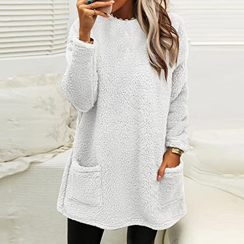 Womens Spring and Autumn Fashion Sweatshirt Solid Colour V Neck Loose Casual Pullover Long Sleeve Tops