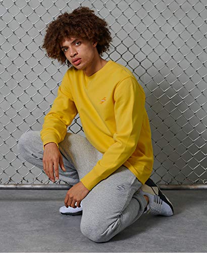 Superdry Mens Sportstyle Crew Sweatshirt Nautical Yellow Size Xs
