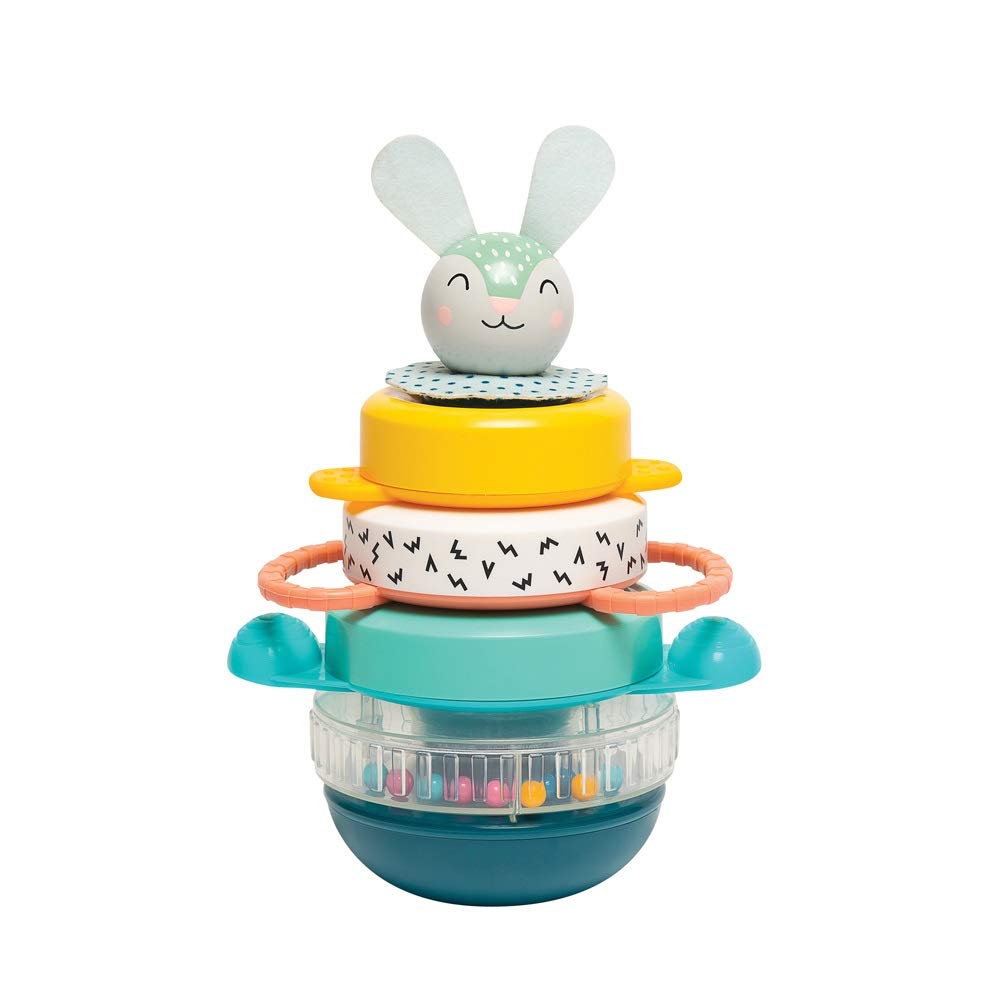 Taf Toys Hunny Bunny Baby Stacker β 5 Pieces Captivating Stacker Rings and a Friendly Bunny Character β BPA Free Developmental Toddler Toy