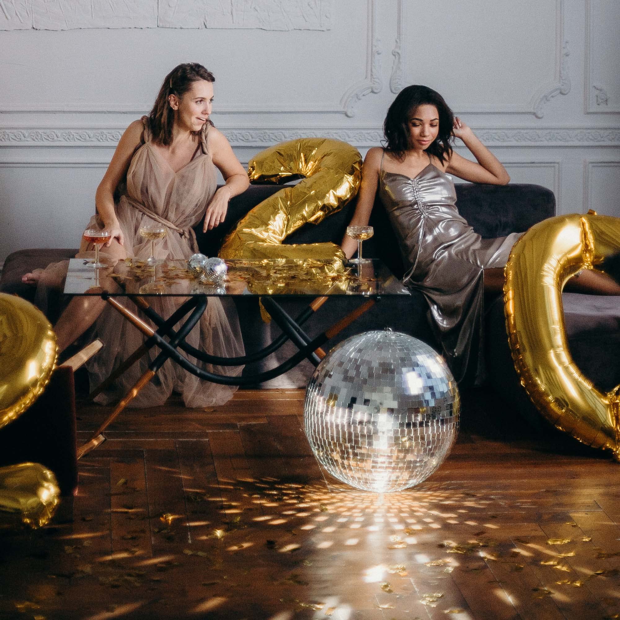 Yescom 12" Mirror Disco Ball w/ 6RPM Rotating Motor & 3W Multicolors LED Pinspot Spot Light Kit Home Party Club Lighting