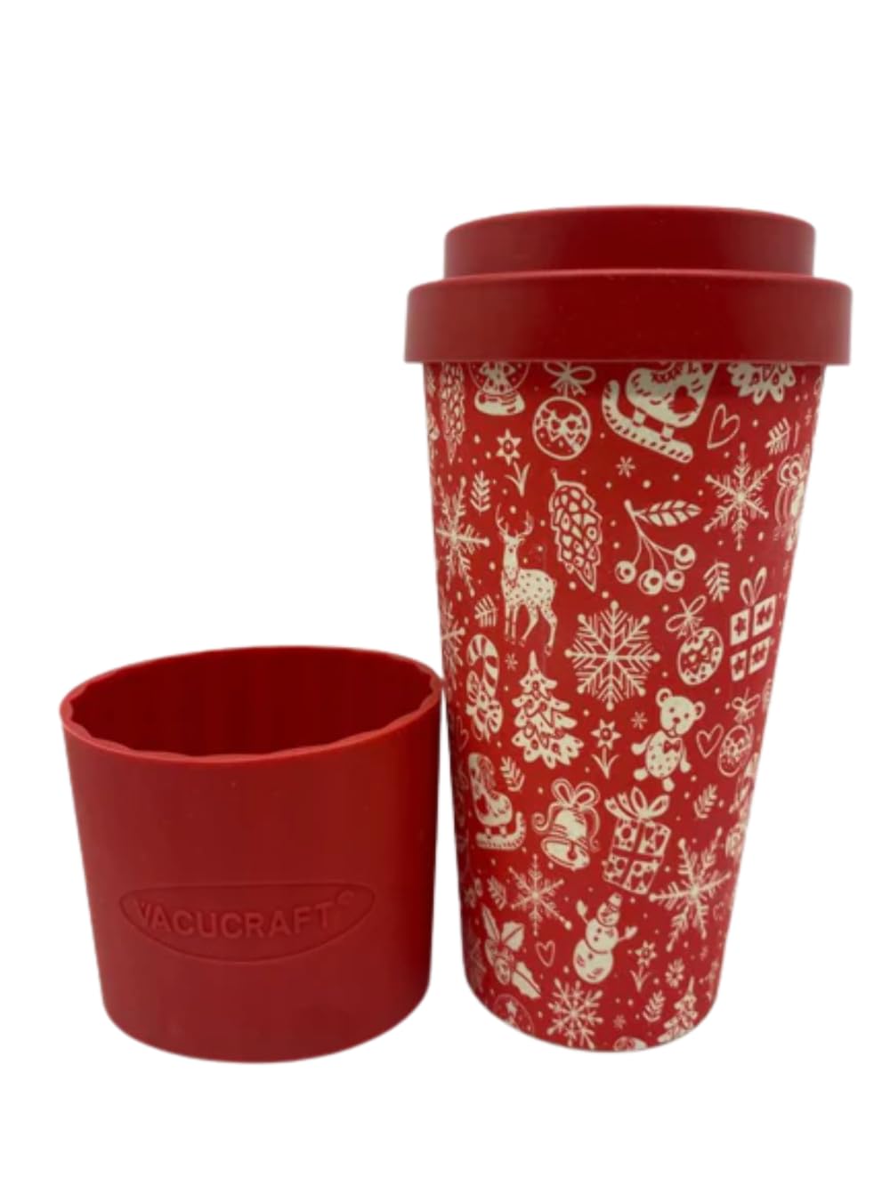 Vacucraft Christmas Joy Red Coffee & Tea Cup - Christmas Holiday Collection