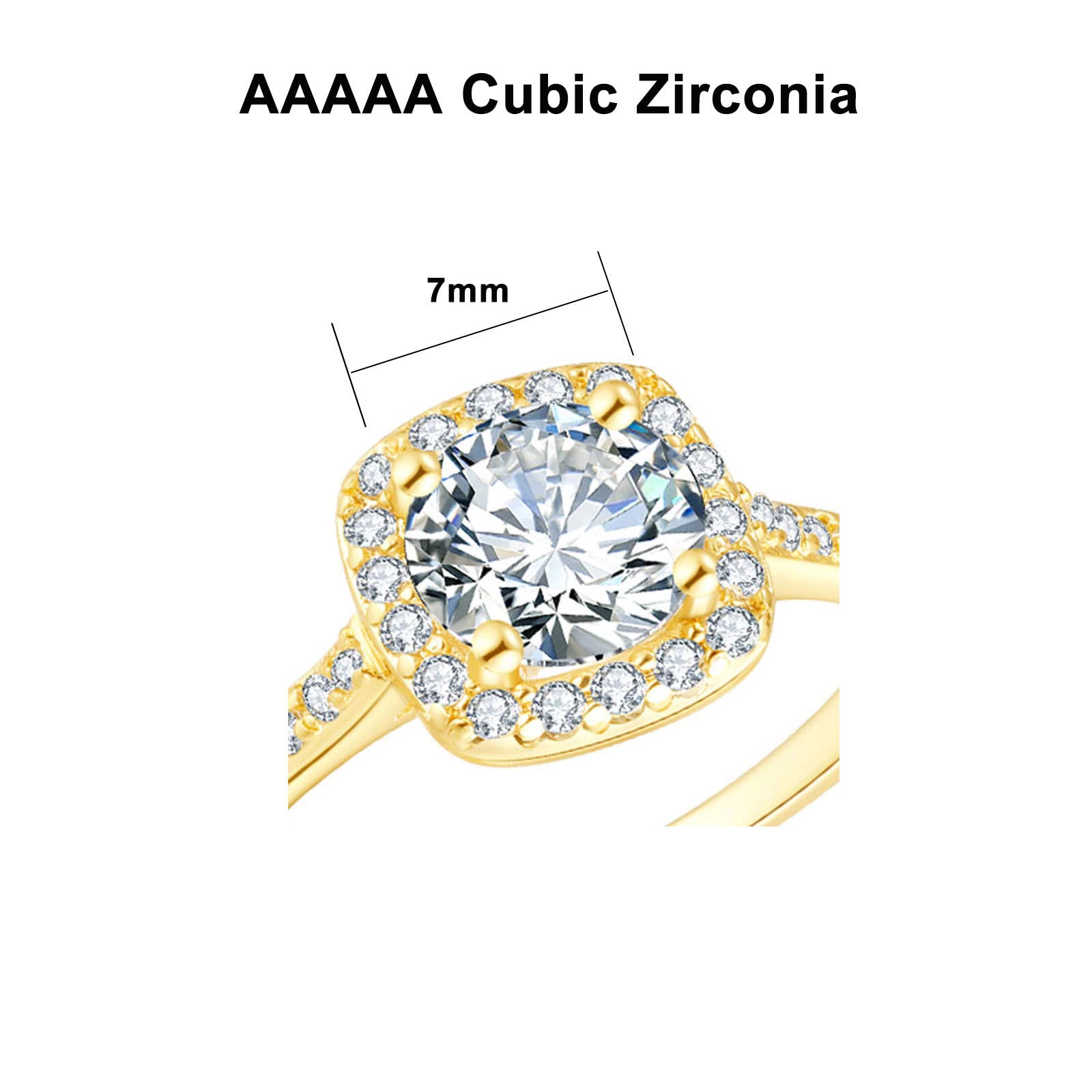 ZENBOTUNG 1.8CT Wedding Band Enhancer Guard Rings for Women Round AAAAA Cz Bridal Engagement Ring Set Size 8