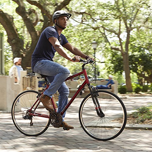 ROYCE UNION RMY 700c Mens 21-Speed Hybrid Comfort Bike, 21" Aluminum Frame, Metallic Red