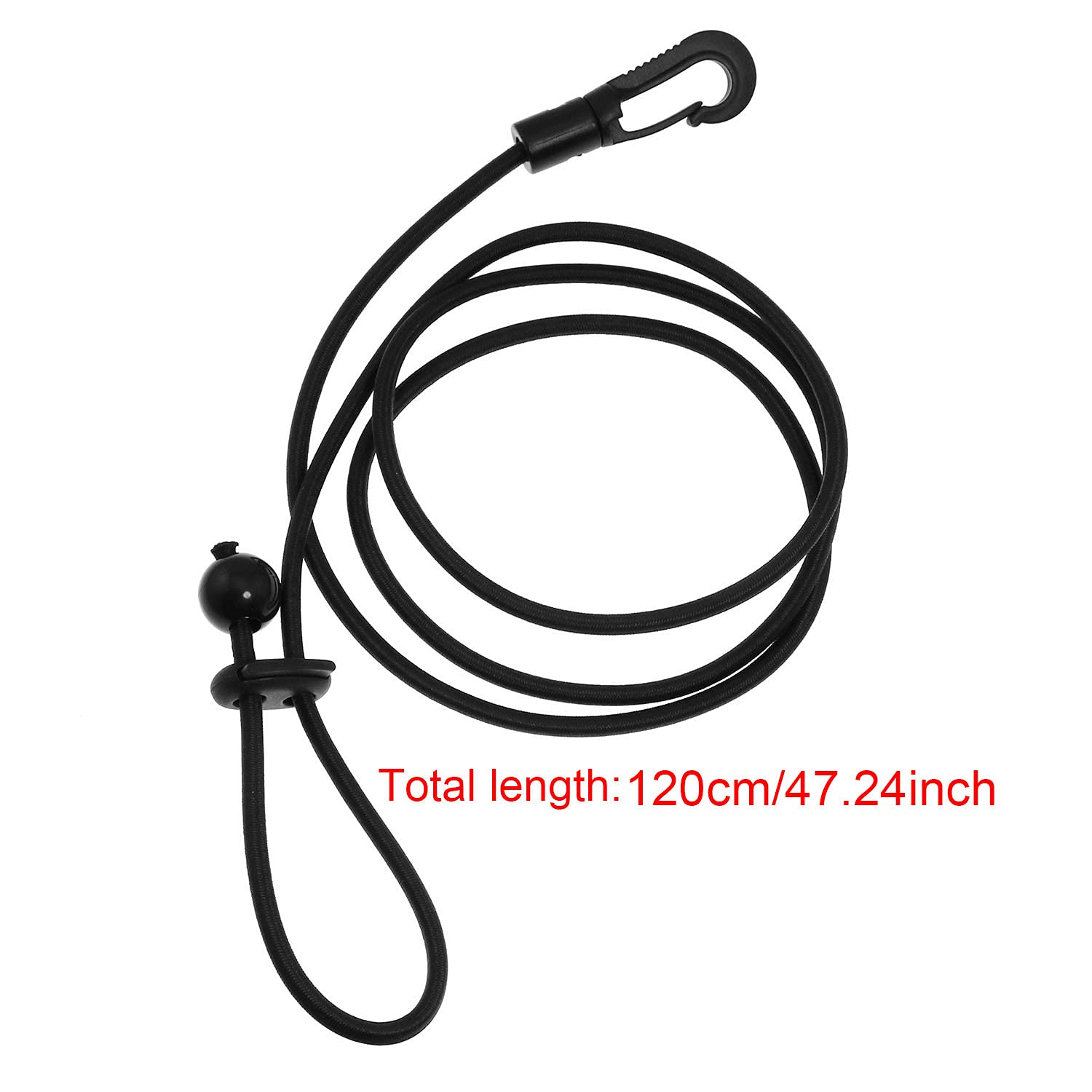 ZRM&E 2pcs Adjustable Kayak Paddle Leash Bungee Cord 120cm Inflatable Boat Canoe Kayak Paddle Bungee Shock Cord Hook Tie Down Rope, Black