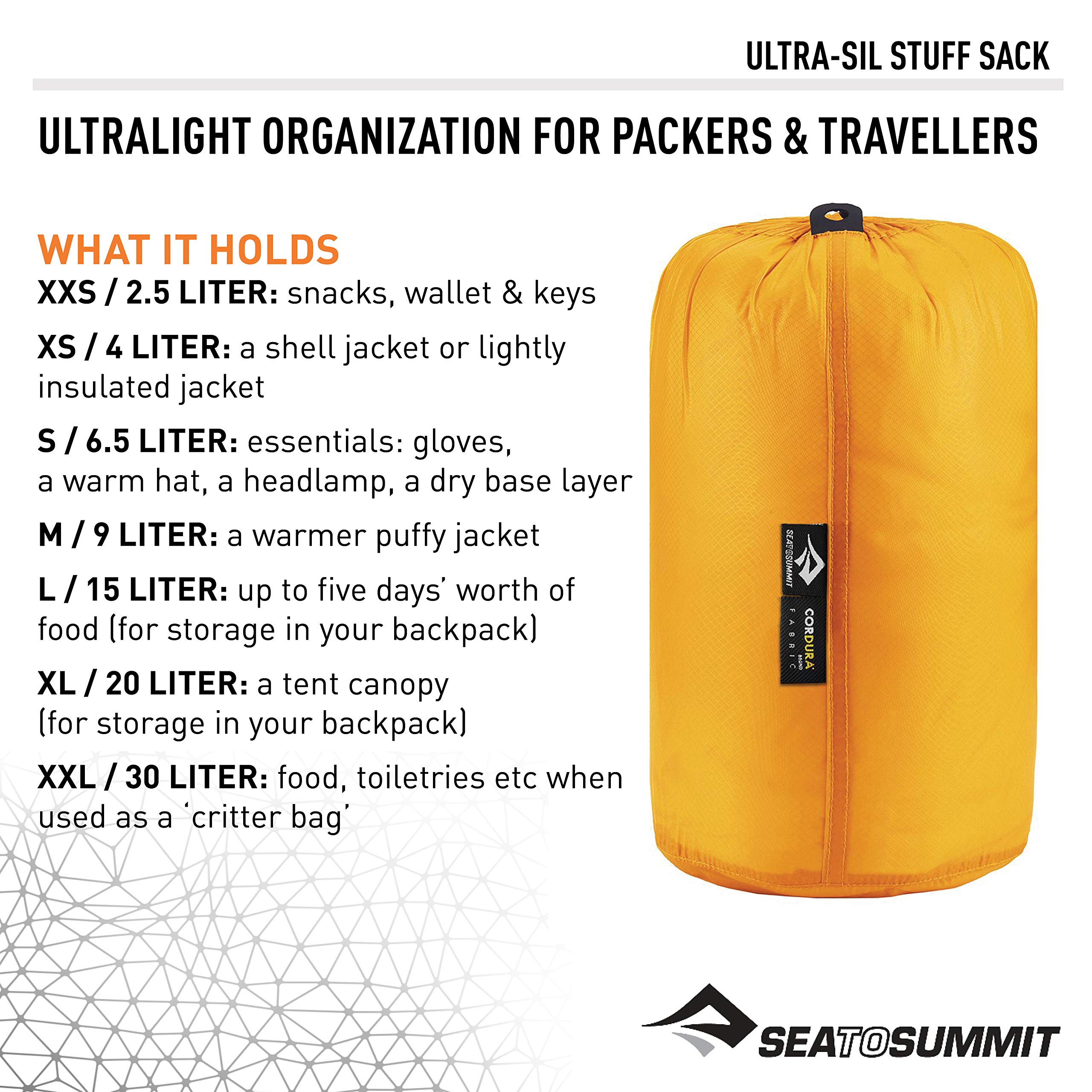 Sea to Summit Ultra-SIL Stuff Sack, Ultralight Outdoor and Travel Storage, X-Small / 4 Liter, Yellow