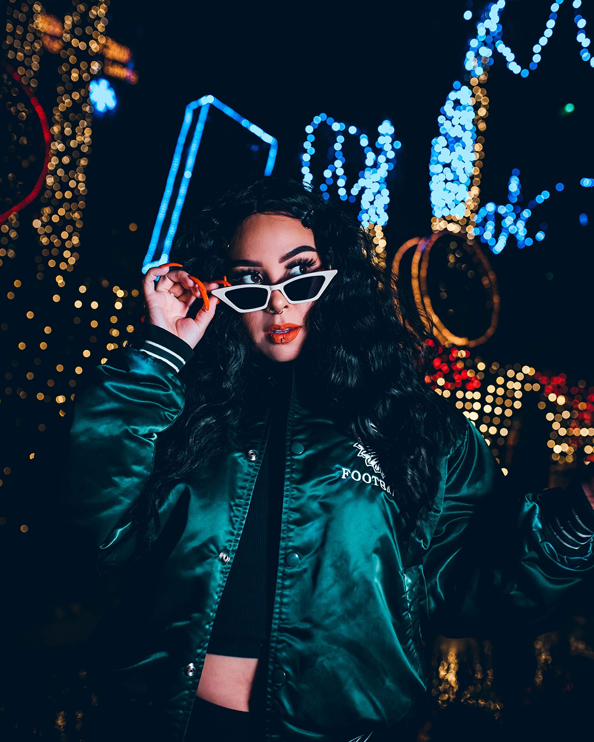 ShadyVEU Small Cateye Sunglasses Retro UV Protection Mini Vintage Narrow Wide Pointy Mod Chic (Black Frame/Black Lens)